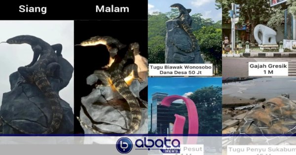 Viral Tugu Biawak di Wonosobo Habiskan Biaya Rp50 Juta, Dibandingkan dengan Tugu Miliaran